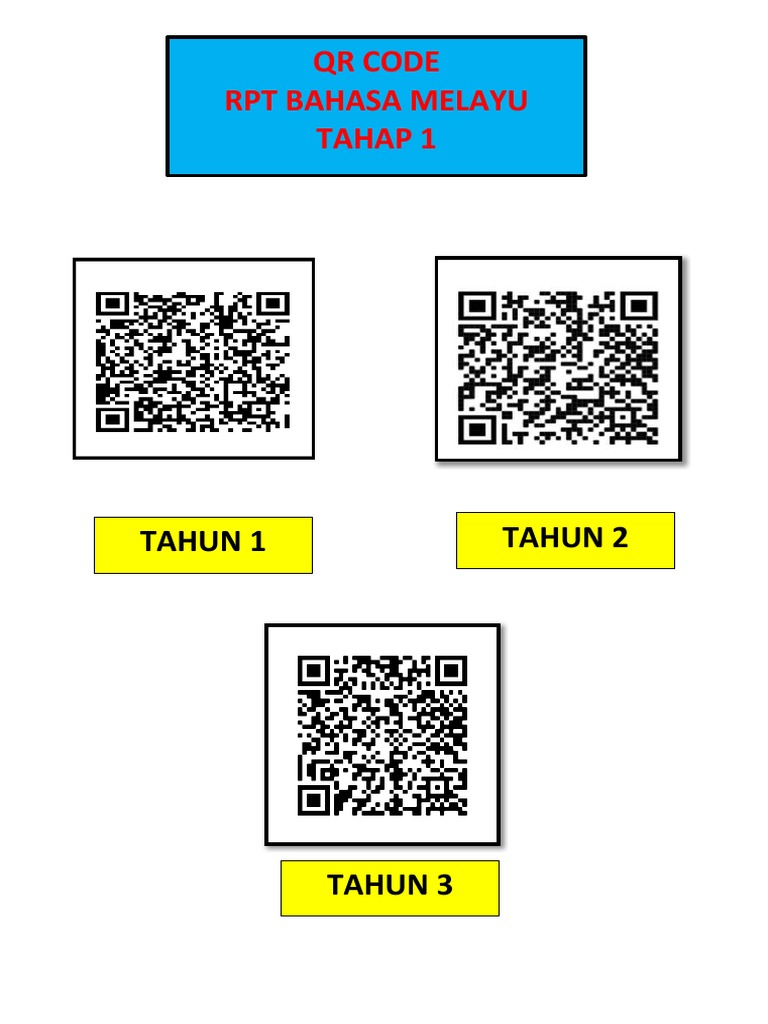 QR Code RPT Bahasa Melayu Tahap 1 &2 | PDF