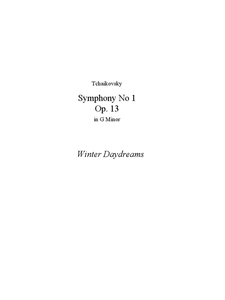 Tchaikovsky Symphony No. 1 Overview | PDF | Symphony Orchestras ...