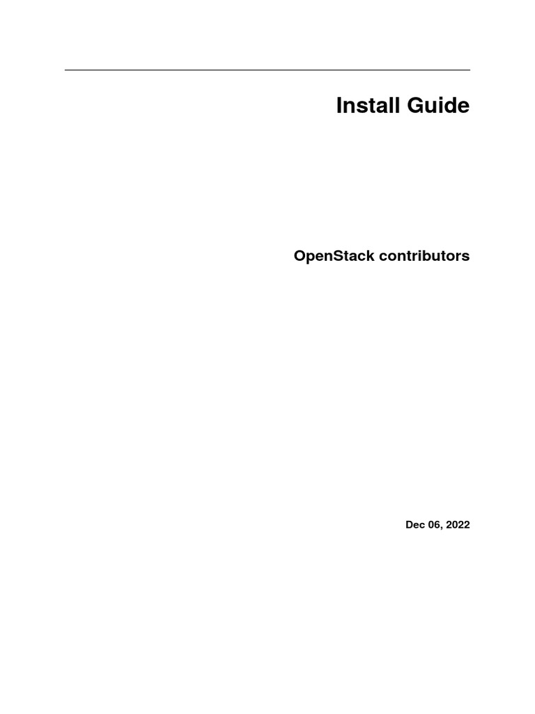 Install Guide | PDF | Computer Network | Open Stack