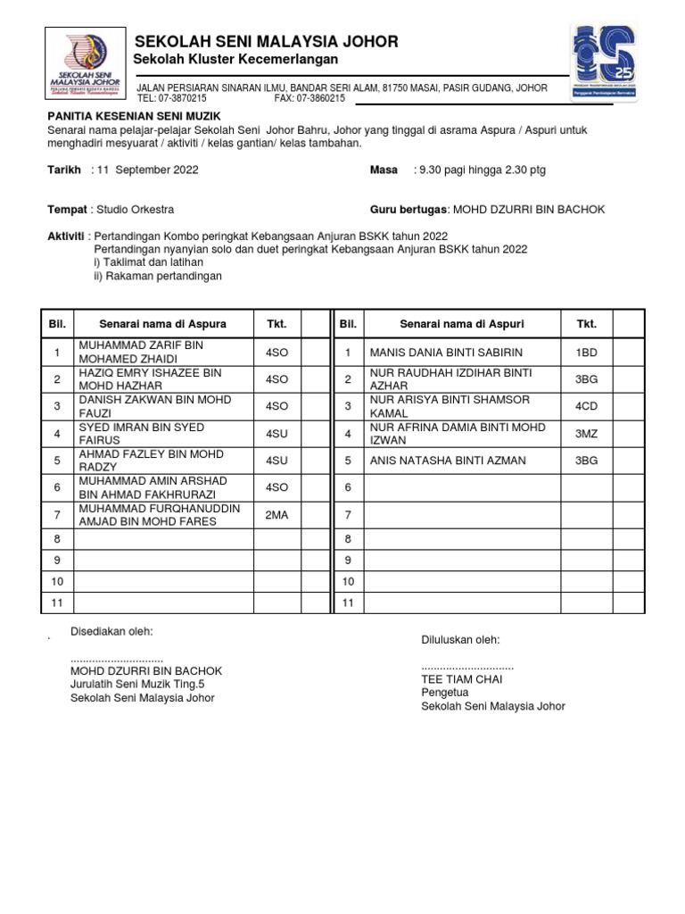 Format Borang Kebenaran Aktiviti Kombo1 | PDF