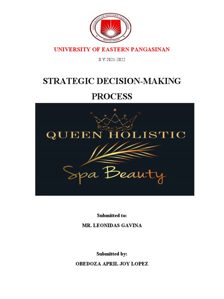 Strategic Decision Making Process | PDF | Swot Analysis | Marketing
