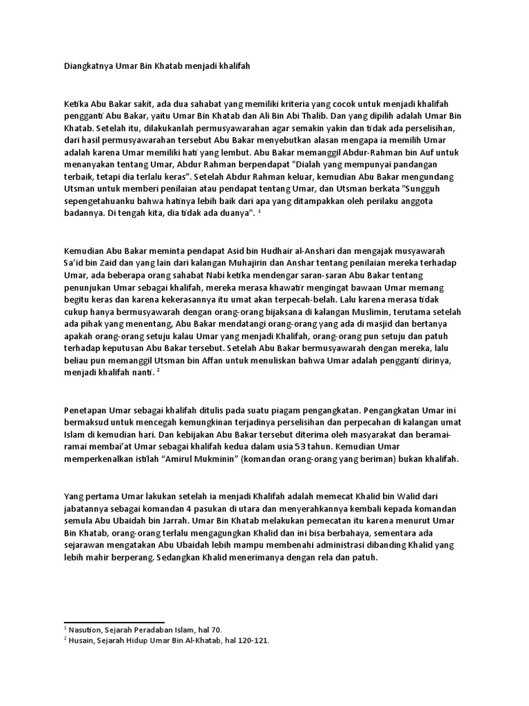 Umar Diangkat Menjadi Khalifah Pdf