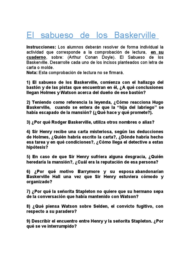 El Sabueso de Los Baskerville | PDF