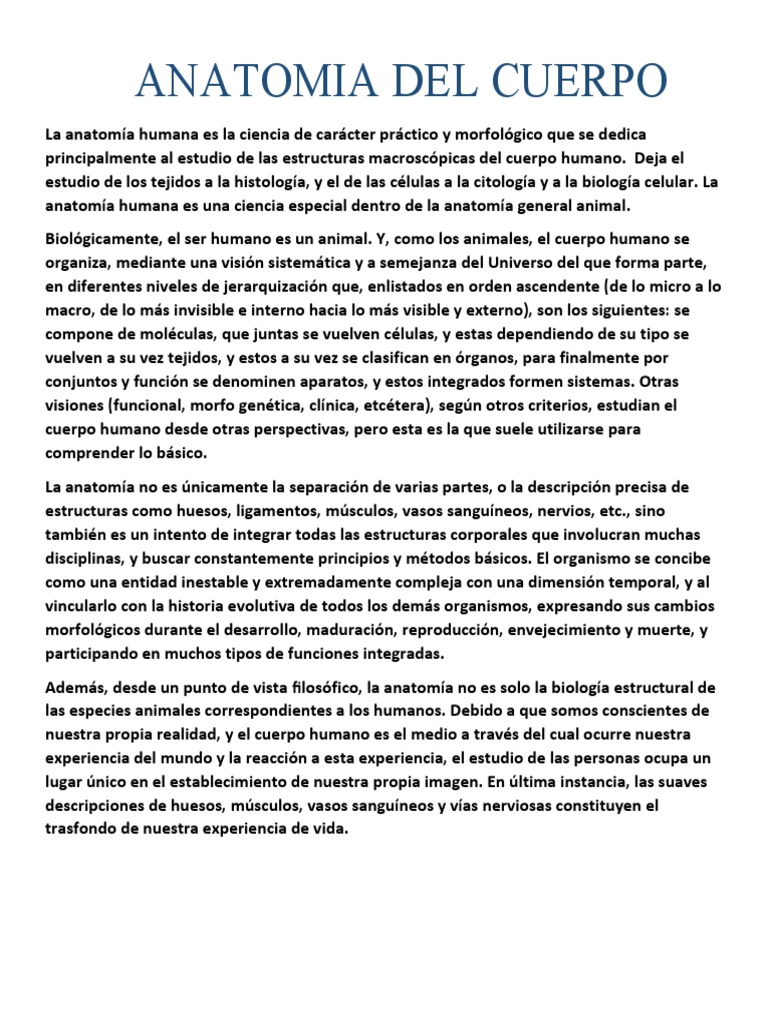 Anatomia Del Cuerpo Humano Pdf órgano Anatomía Zoología