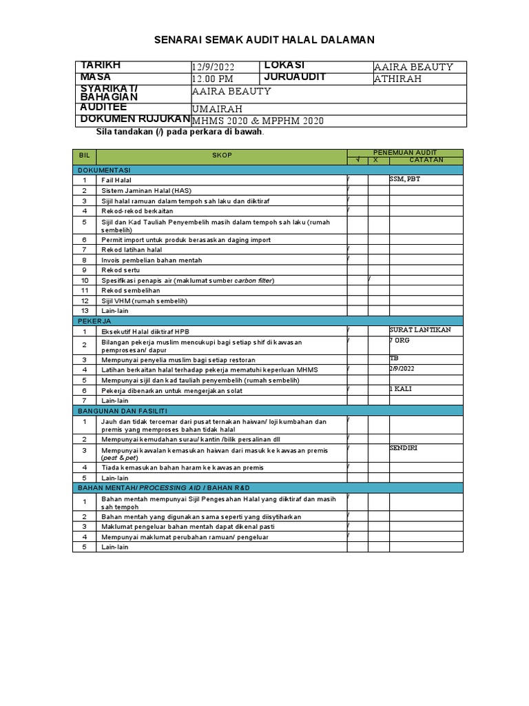 Audit Report Aaira Beauty | PDF