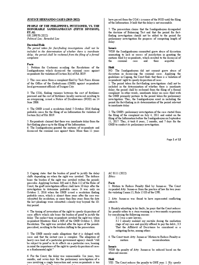 Justice Hernando Cases 19-22 | PDF | Complaint | Lawsuit