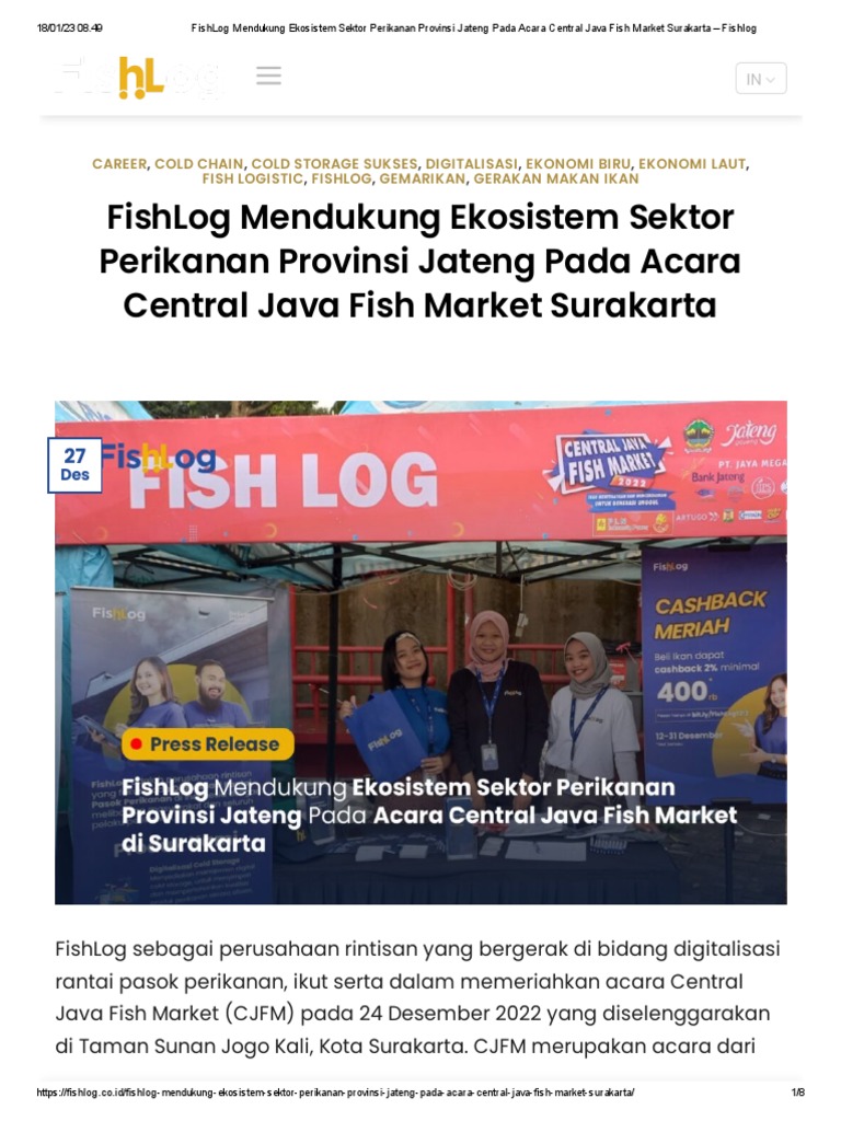 FishLog Mendukung Ekosistem Sektor Perikanan Provinsi Jateng Pada Acara Central Java Fish Market ...