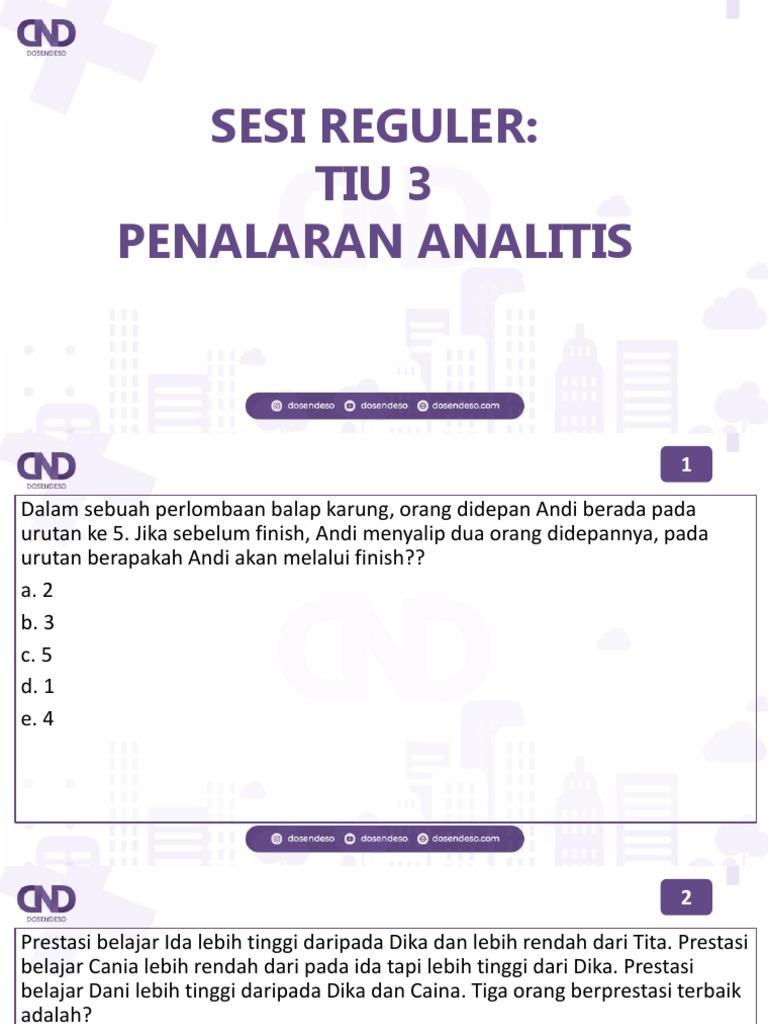 Reguler Tiu 3 Penalaran Analitis | PDF