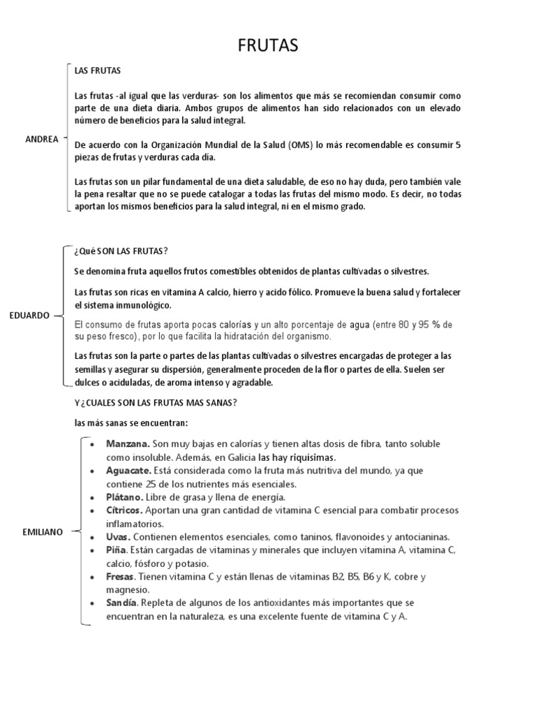 Qué SON LAS FRUTAS | PDF
