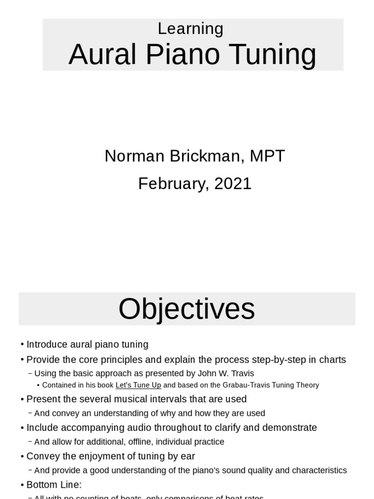 Aural Piano Tuning Guide | PDF | Interval (Music) | Piano