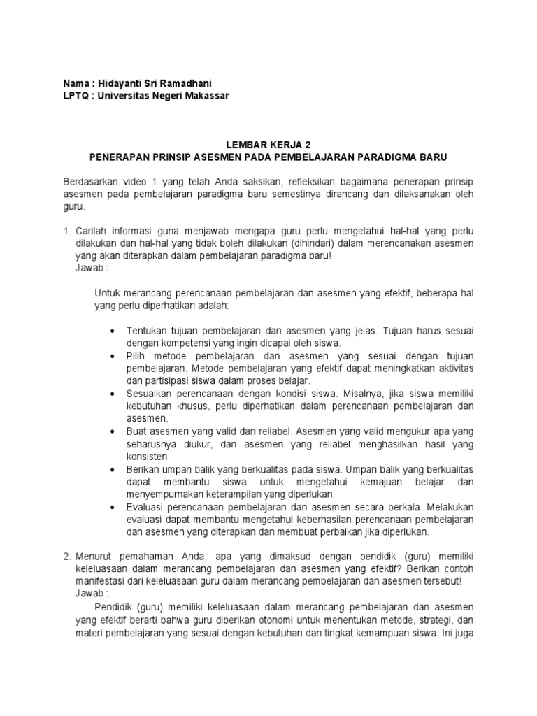 LK 2 Topik2 | PDF | Pengembangan Diri