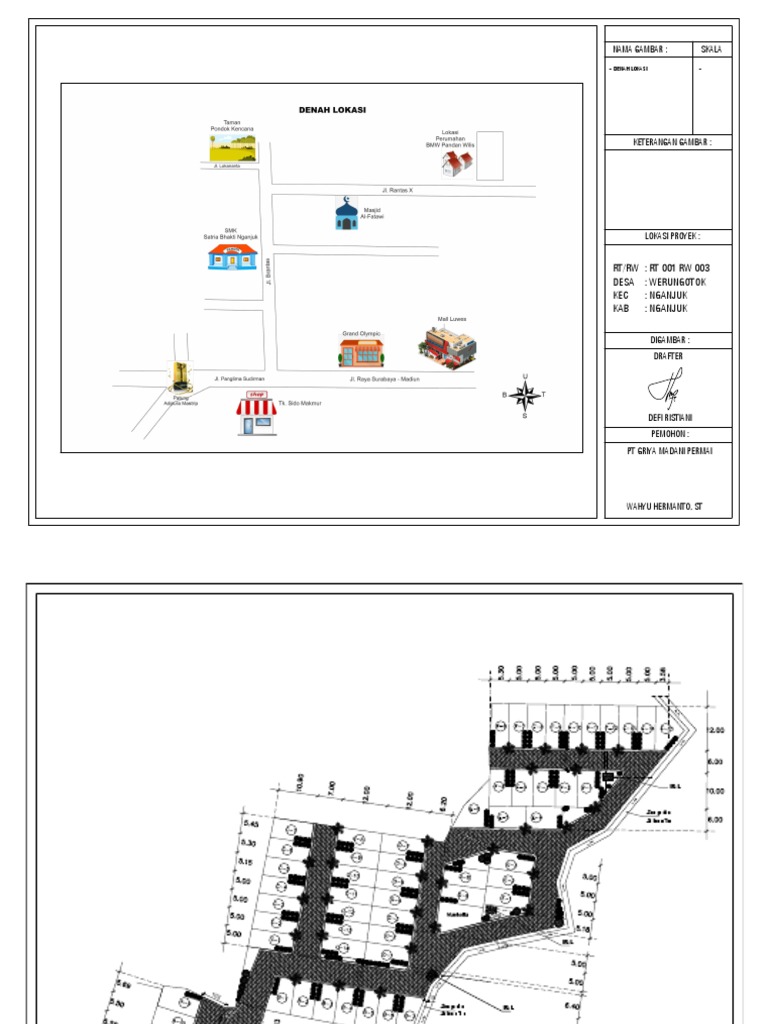 Siteplan dan Denah Perumahan Nganjuk | PDF