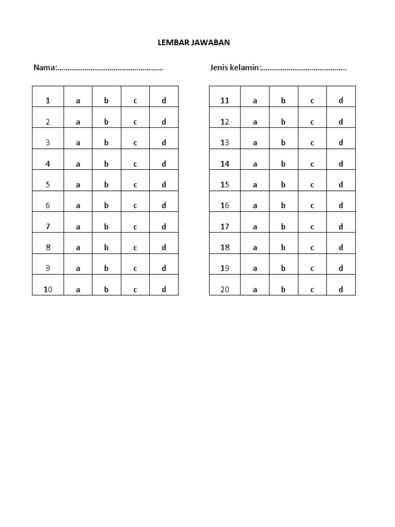 Lembar Jawaban | PDF