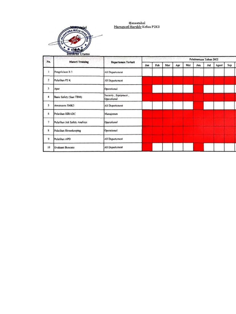 Jadwal Edukasi - Sosialisasi K3 | PDF