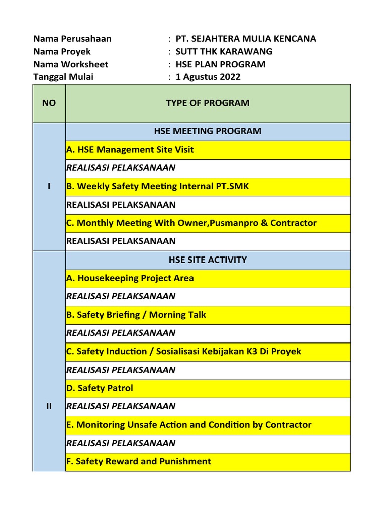 HSE PLAN SUTT 150kV THK-KARAWANG | PDF