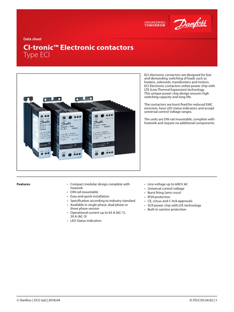 Electronic Contactor, ECI 30-2 Data Sheet | PDF | Direct Current ...
