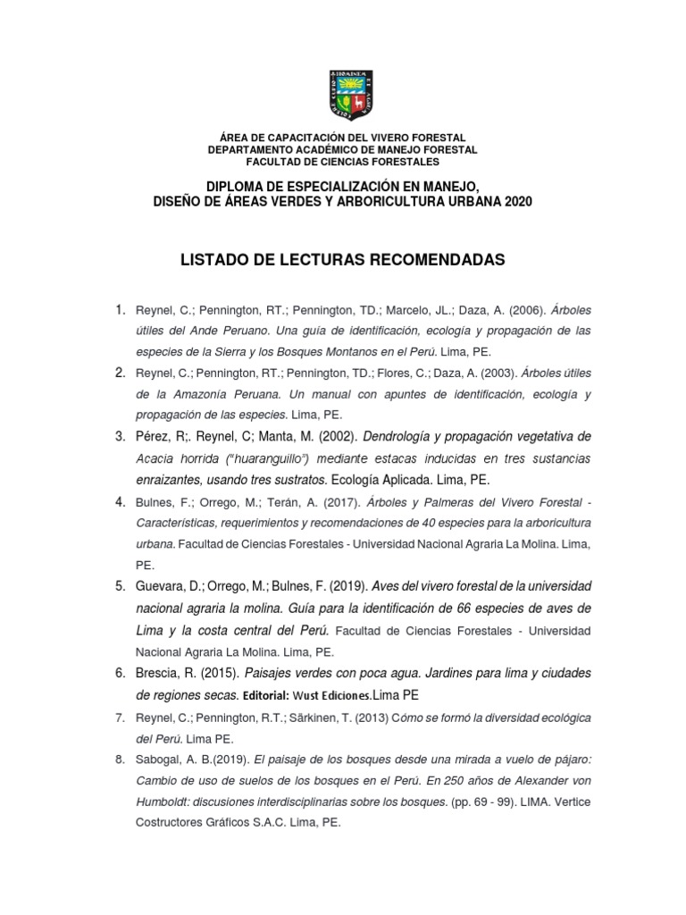 Lecturas para Manejo Forestal 2020 | PDF | Ciencia y matemáticas
