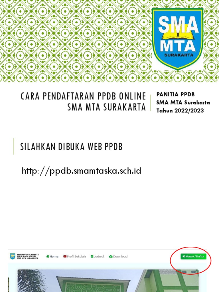 Tata Cara Mendaftar SMA MTA Surakarta | PDF