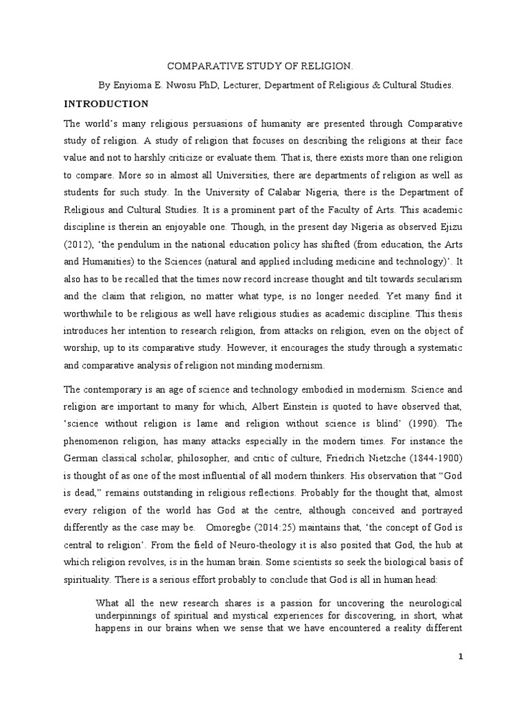 Comparative Study of World Religions | PDF | Religious Studies ...
