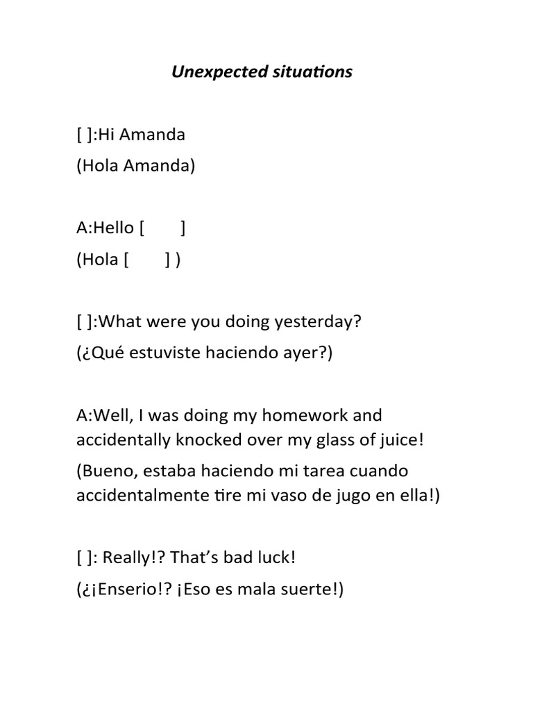 Unexpected Situations | PDF