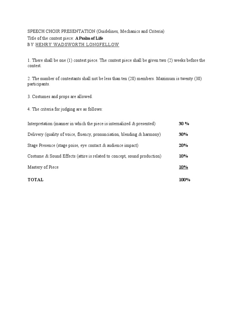 Speech Choir Mechanics | PDF