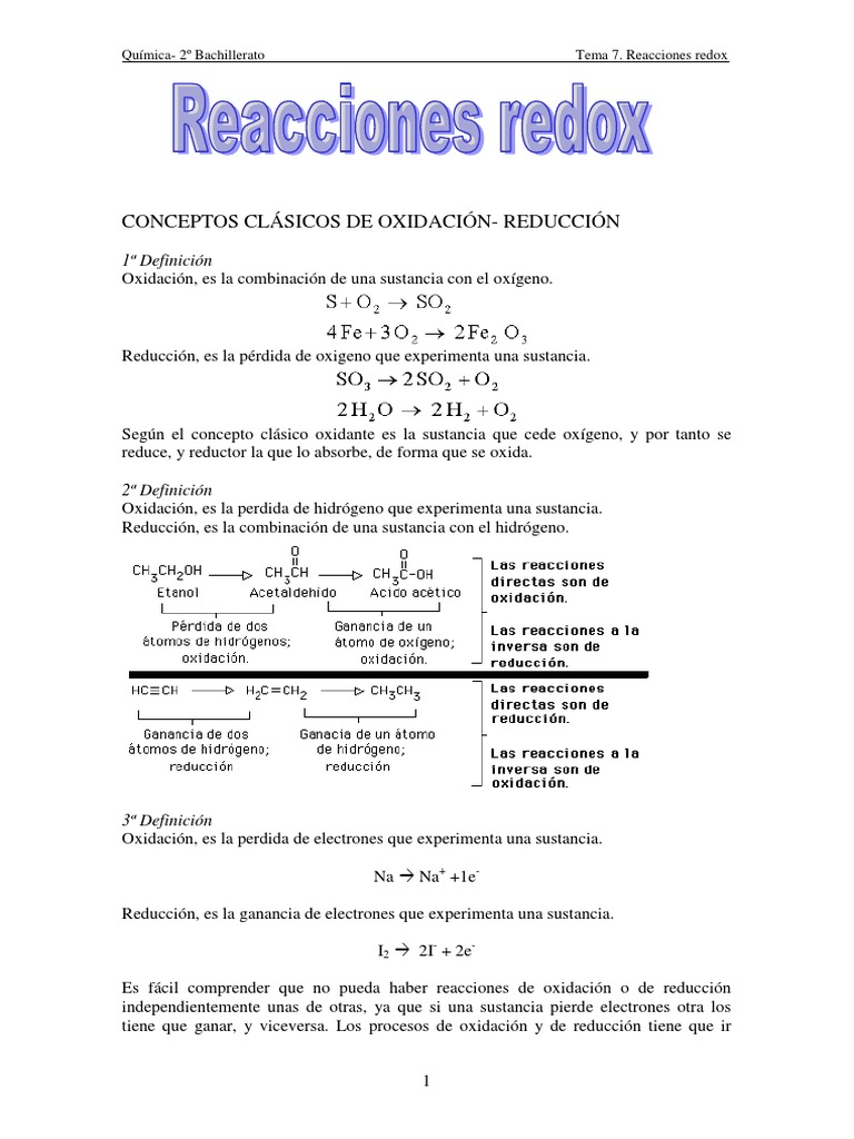 Oxidacion - Reduccion | PDF | Redox | Ánodo