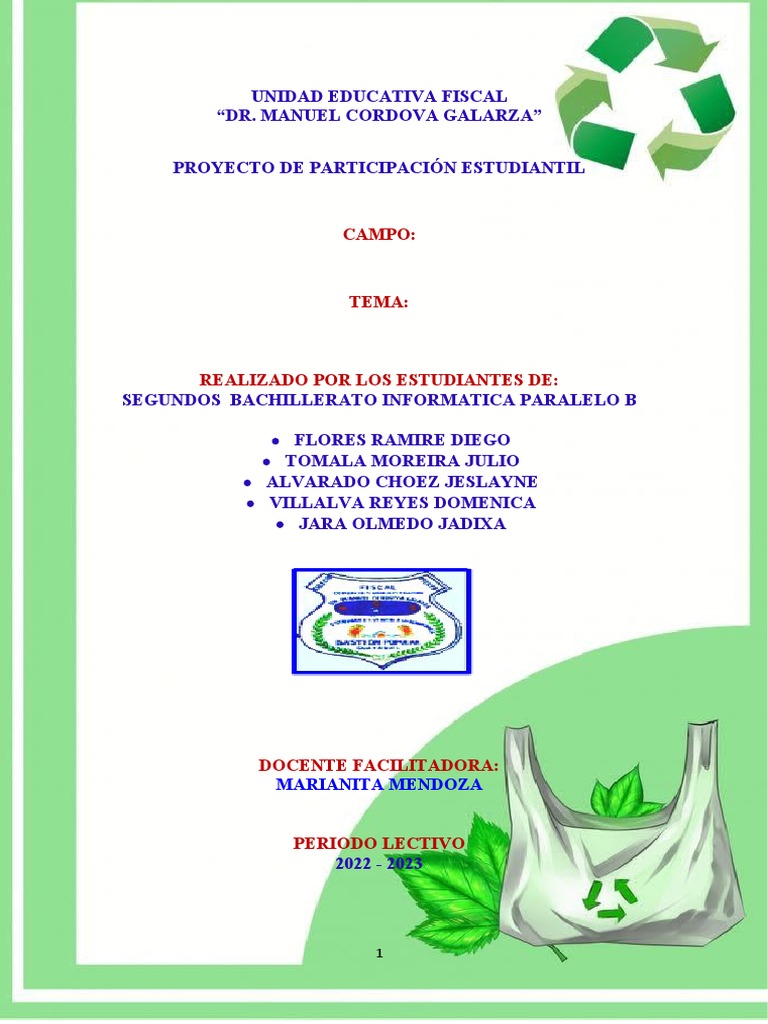 Proyecto Innovador | PDF | La contaminación del agua | Contaminación