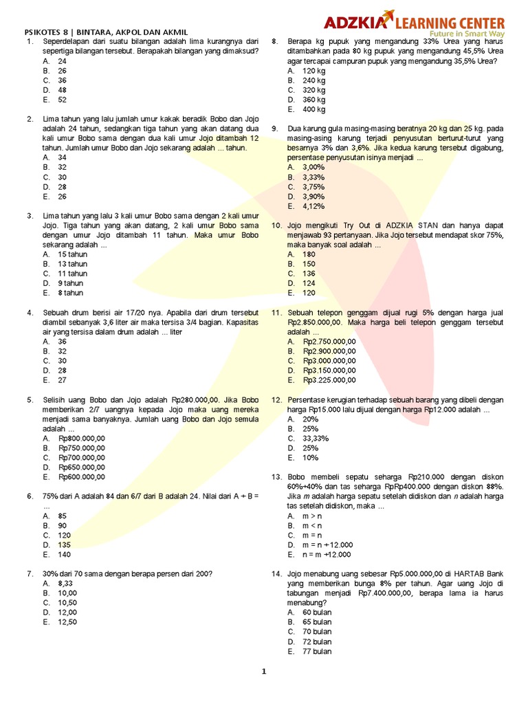 08 Tes Kuantitatif 1 | PDF