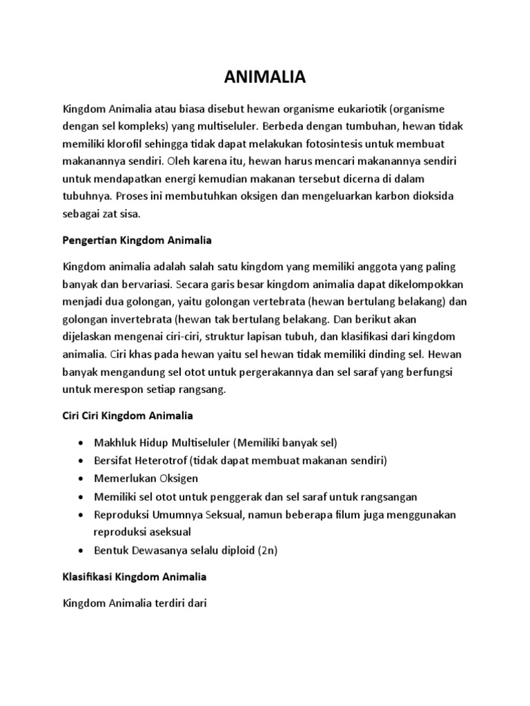 Animalia | PDF | Sains & Matematika