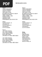 The Reading Song | PDF