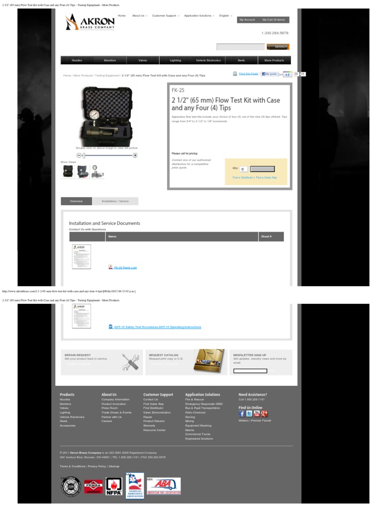 Akron 65 MM Flow Test Kit With Case and Any Four (4) Tips - Testing ...