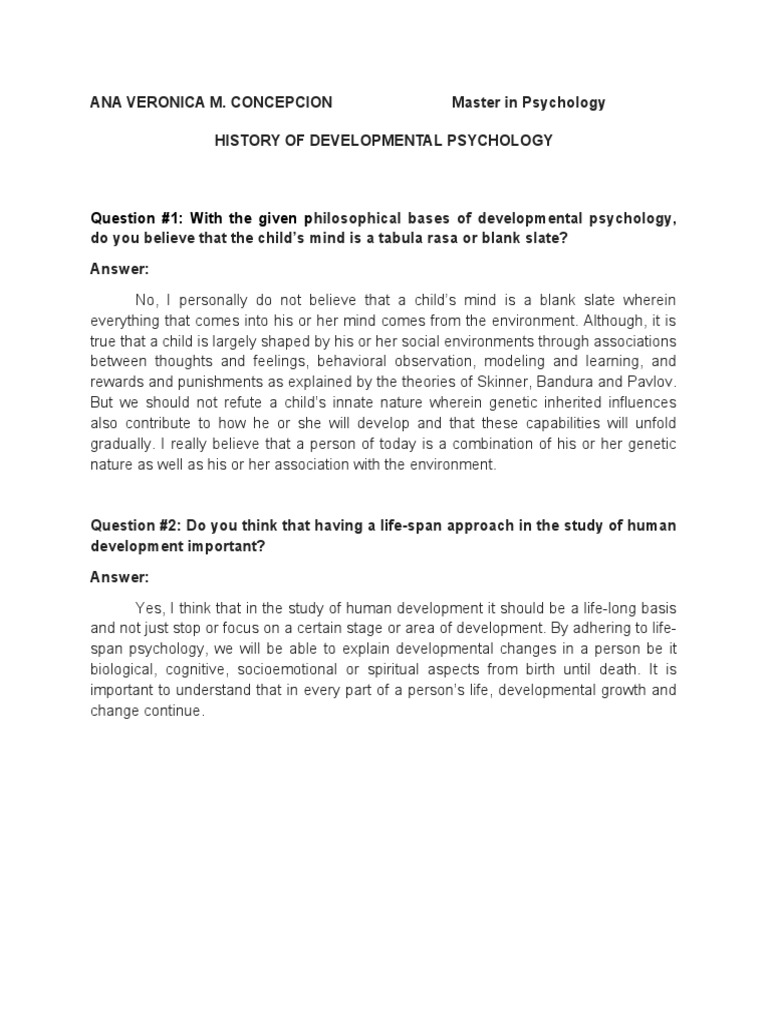 History of Developmental Psychology | PDF | Wellness | Science ...