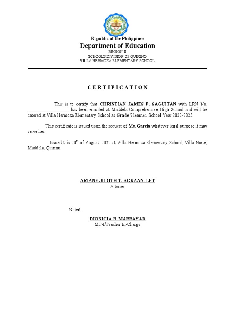 Department of Education: Certification | PDF | Social Institutions