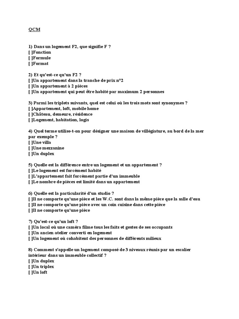QCM | PDF
