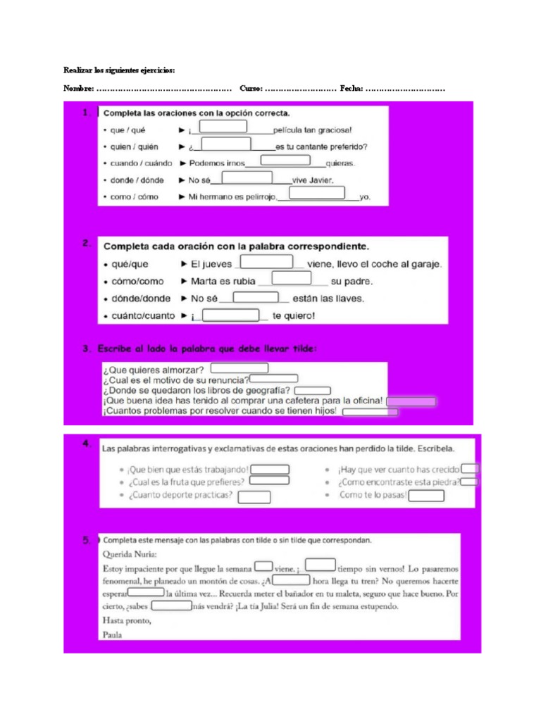 Mejora Tus Habilidades Gramaticales Con 10 Ejercicios De Tilde ...