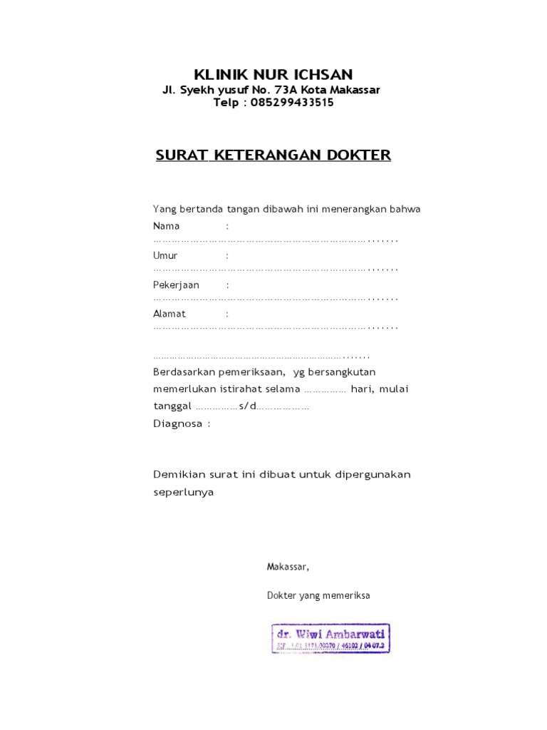 Surat Keterangan Sakit Pdf