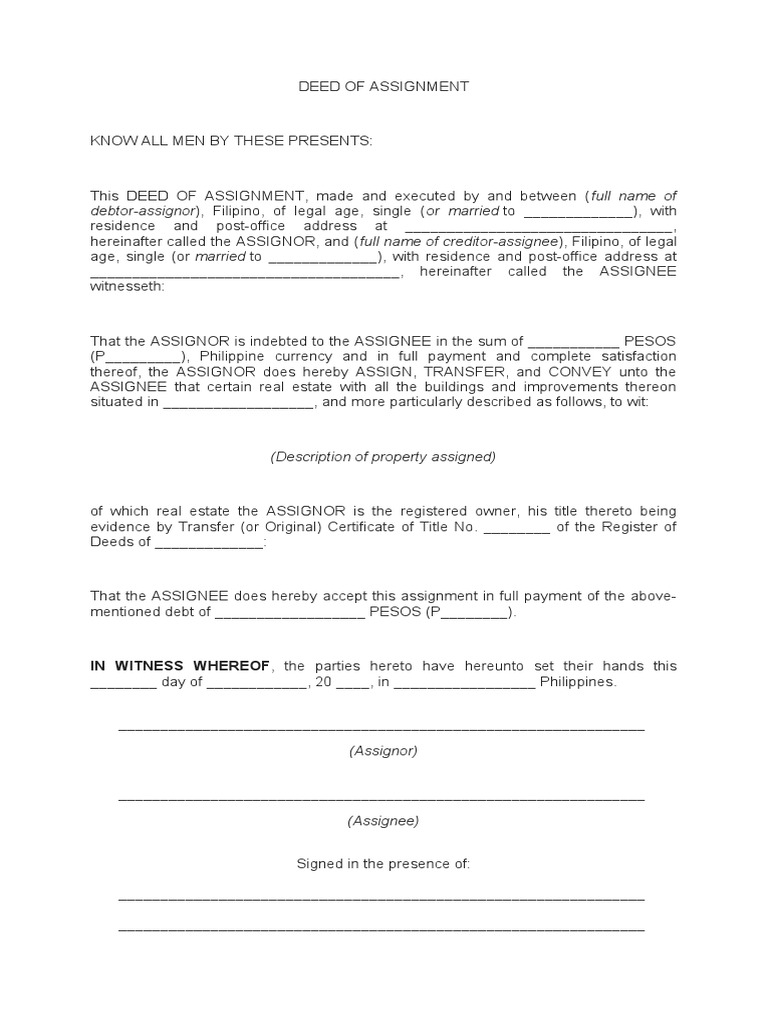 Assignment of Real Estate in Payment of Debt | PDF | Assignment (Law) | Common Law