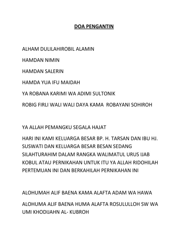 Doa Pengantin | PDF