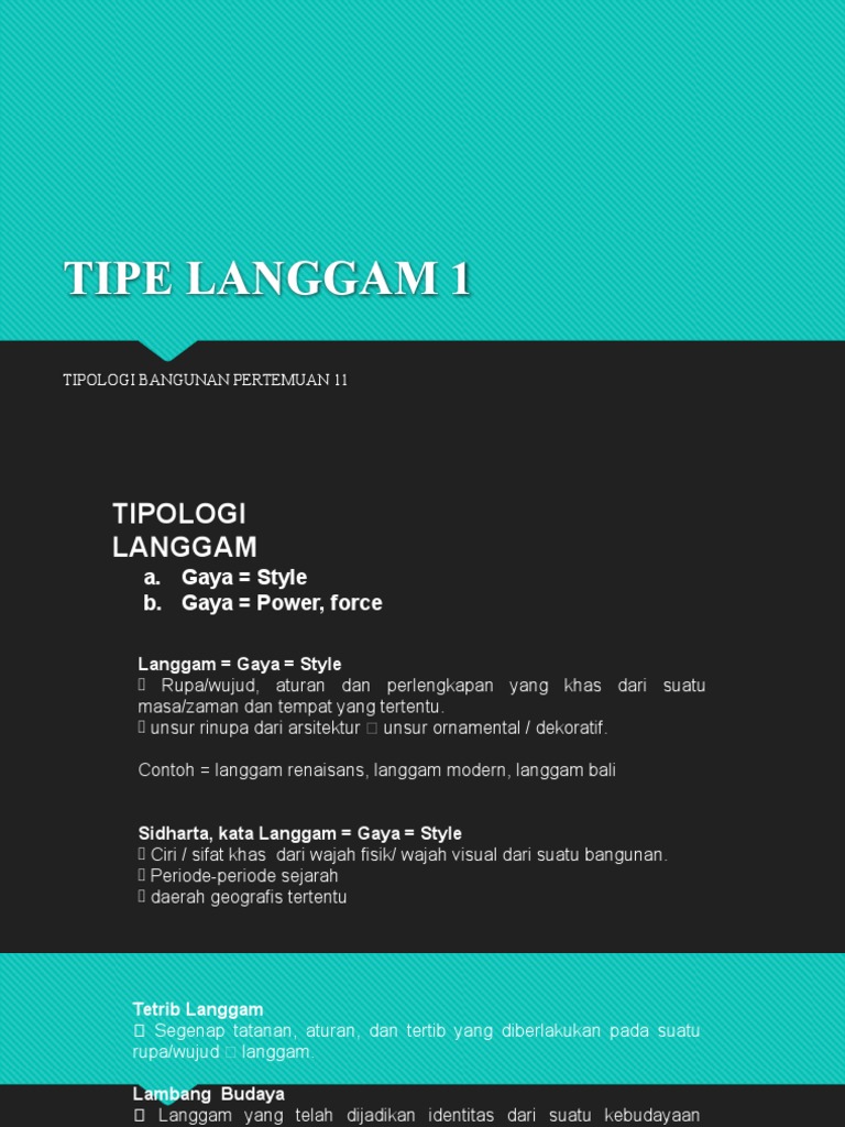 Tipologi - p10 - Tipe Langgam | PDF