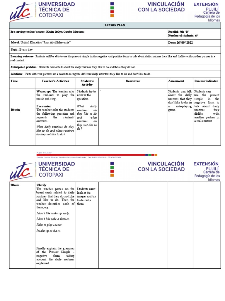 Lesson Plan - Ecrif - 1 - JAE.. | Download Free PDF | Cognitive ...