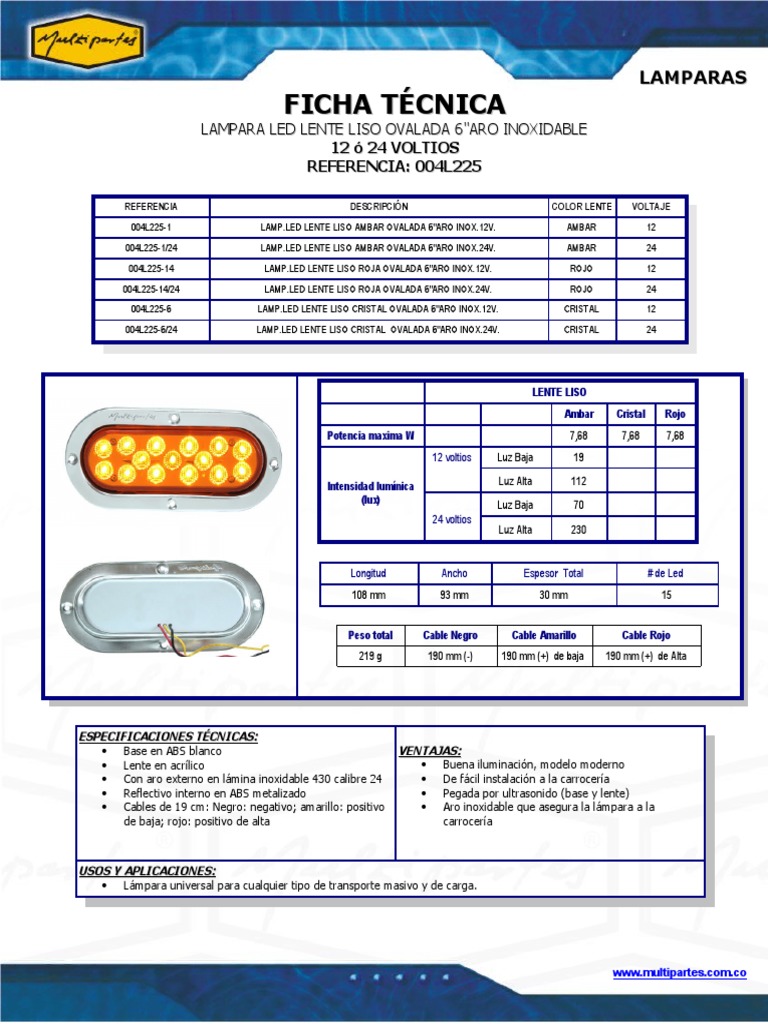 Ficha Técnica | Descargar gratis PDF | Diodo emisor de luz | Electricidad