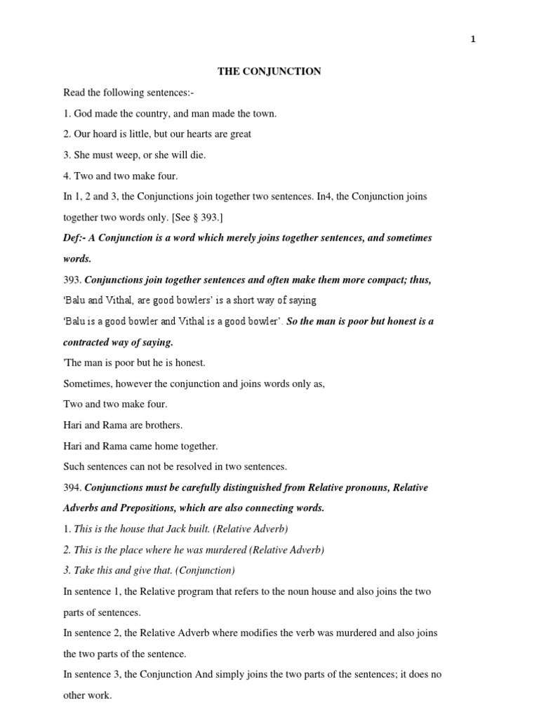 The Conjunction | PDF | Adverb | Syntactic Relationships