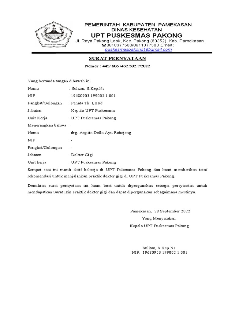 Surat Rekom Mel 1 | PDF