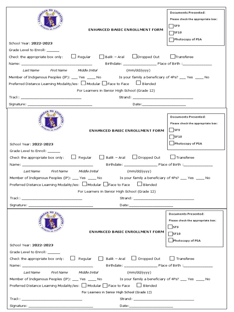 Enrolment Form 2022 | PDF | Learning