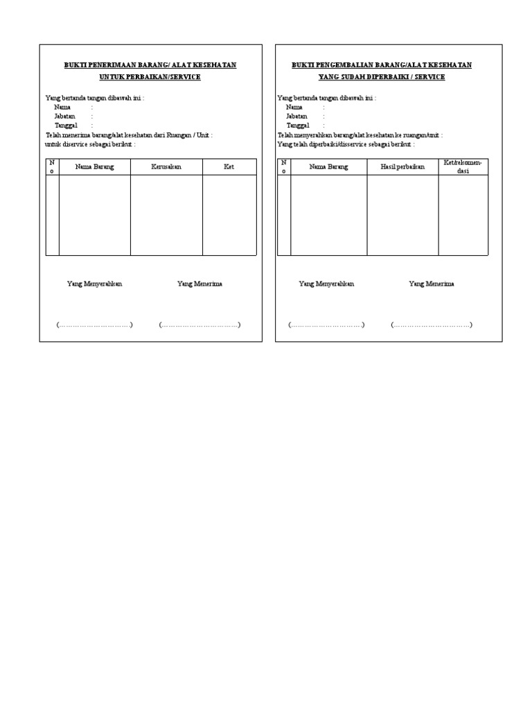Form Bukti Perbaikan | PDF