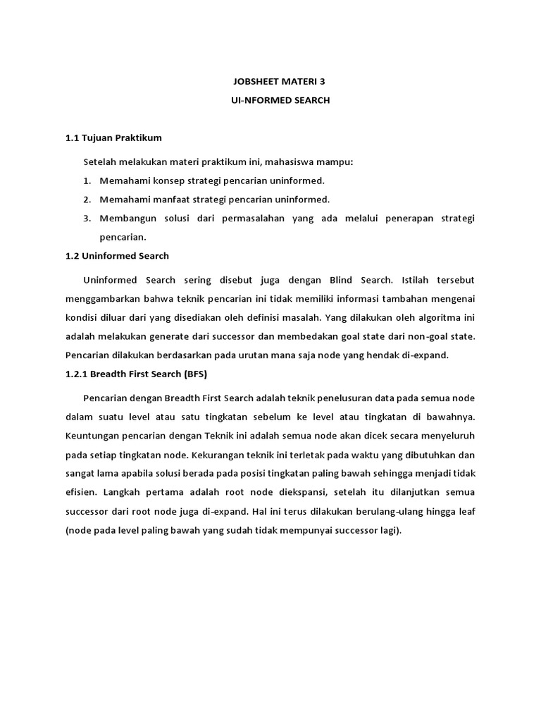 Metode Pencarian Uninformed: BFS dan DFS | PDF