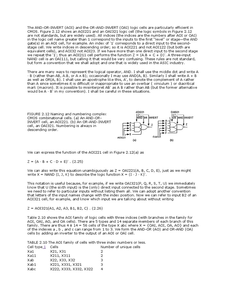 Logi Design AOI and OAI | PDF | Logic Gate | Electronic Engineering