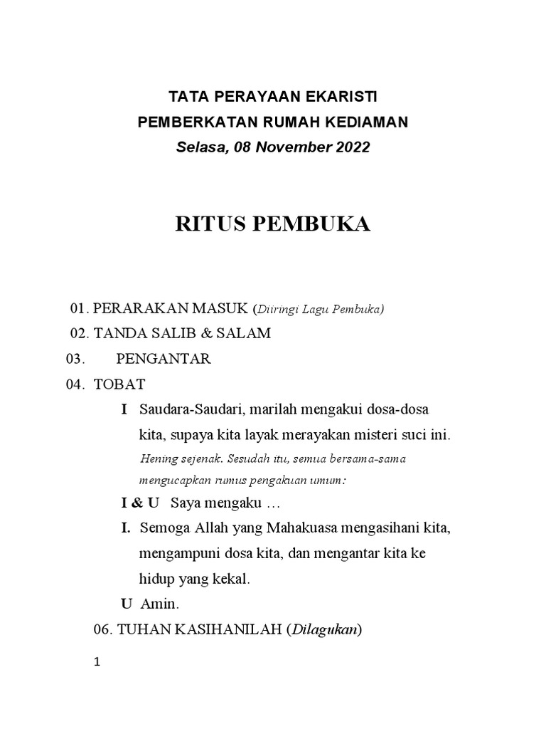 Teks Misa Pemberkatan | PDF | Agama & Spiritualitas