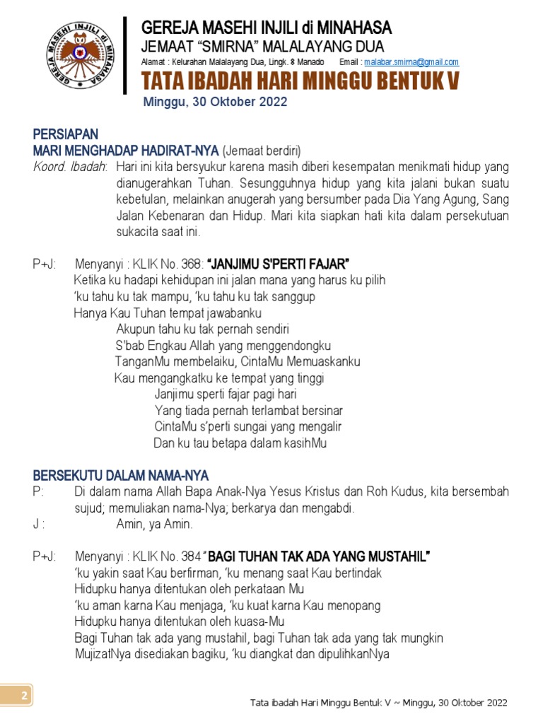 Gereja Masehi Injili di Minahasa | PDF