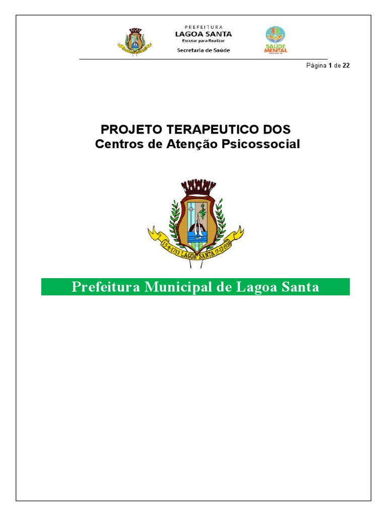 Projeto Terapêutico Dos Caps | PDF | Saúde mental | Psiquiatria